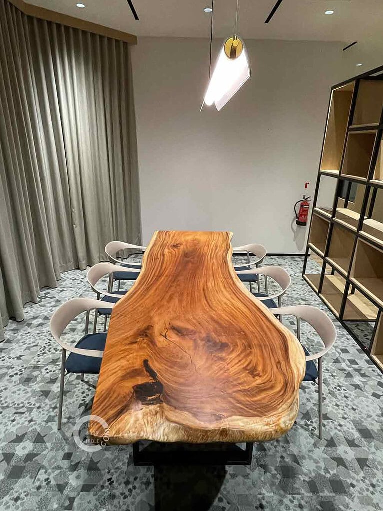 Solid Wood Work Desk Singapore | Corporate Live Edge Table Singapore