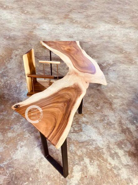 Solid Wood Work Desk Singapore | Corporate Live Edge Table Singapore
