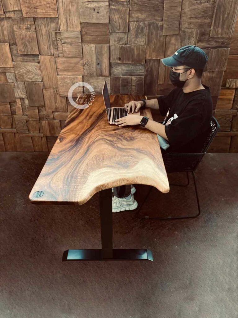 Solid Wood Work Desk Singapore | Corporate Live Edge Table Singapore