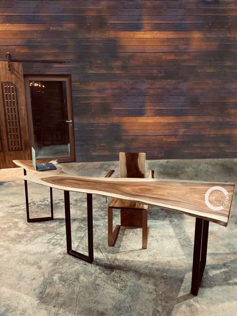 Solid Wood Work Desk Singapore | Corporate Live Edge Table Singapore